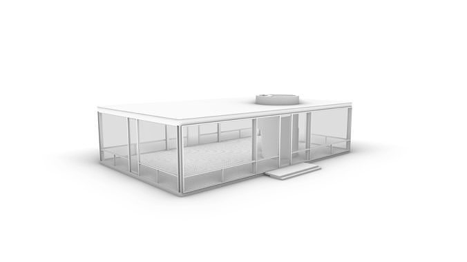 Glass House 3d Architectural Model 3D model | CGTrader