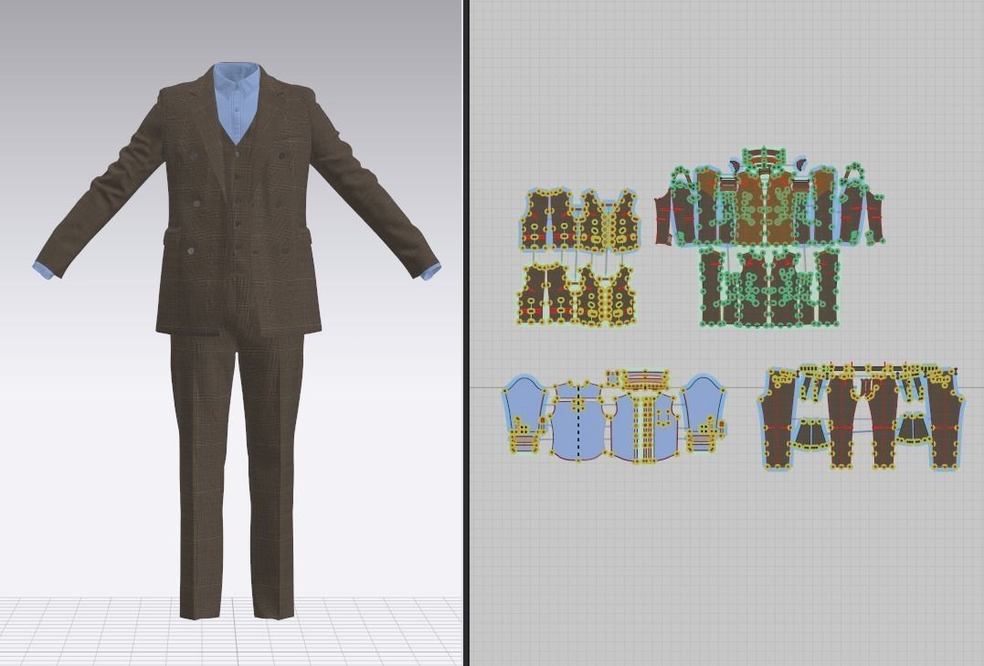 Male suit Marvelous Designer project and OBJ 3D model | CGTrader