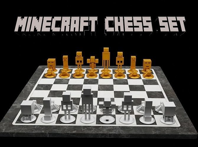 Minecraft Game Characters Chess Set - Different 6 Chess Pieces 3D model ...