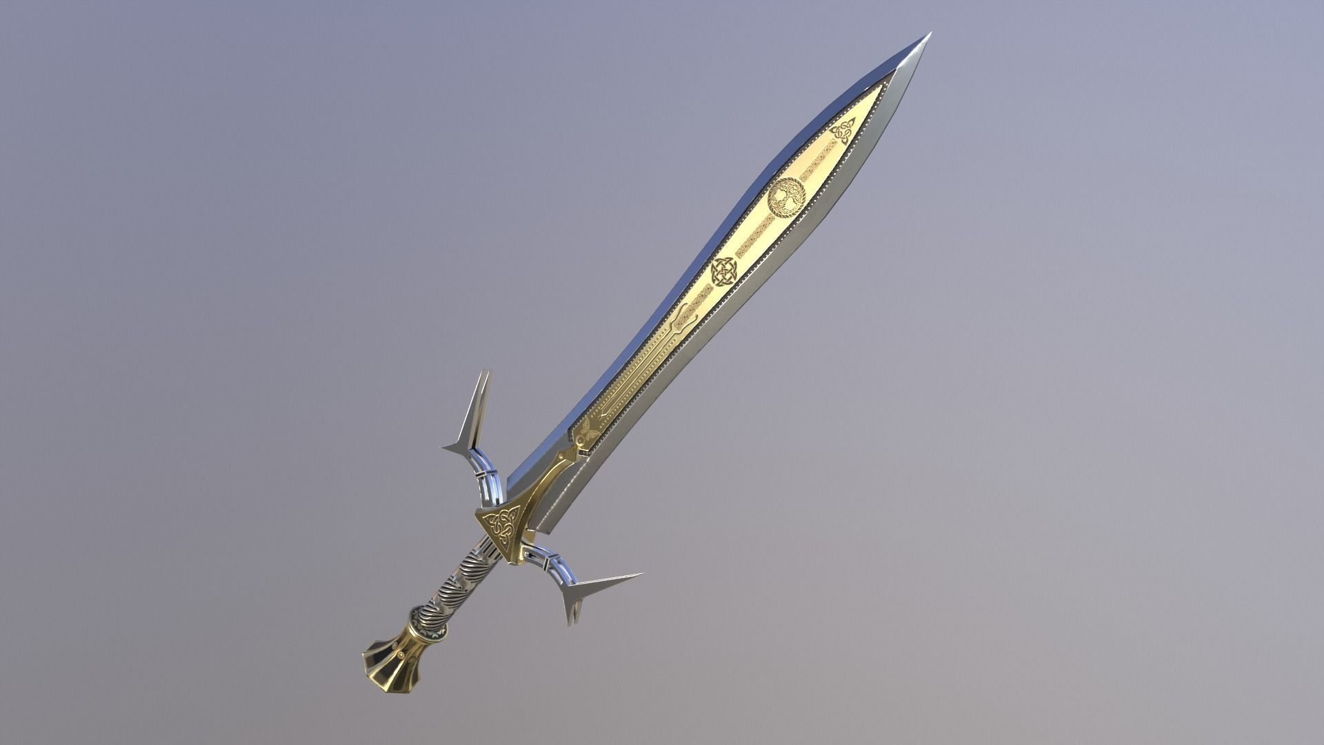 3D model Lowpoly Gameready Fantasy Sword 3D model VR / AR / low-poly ...