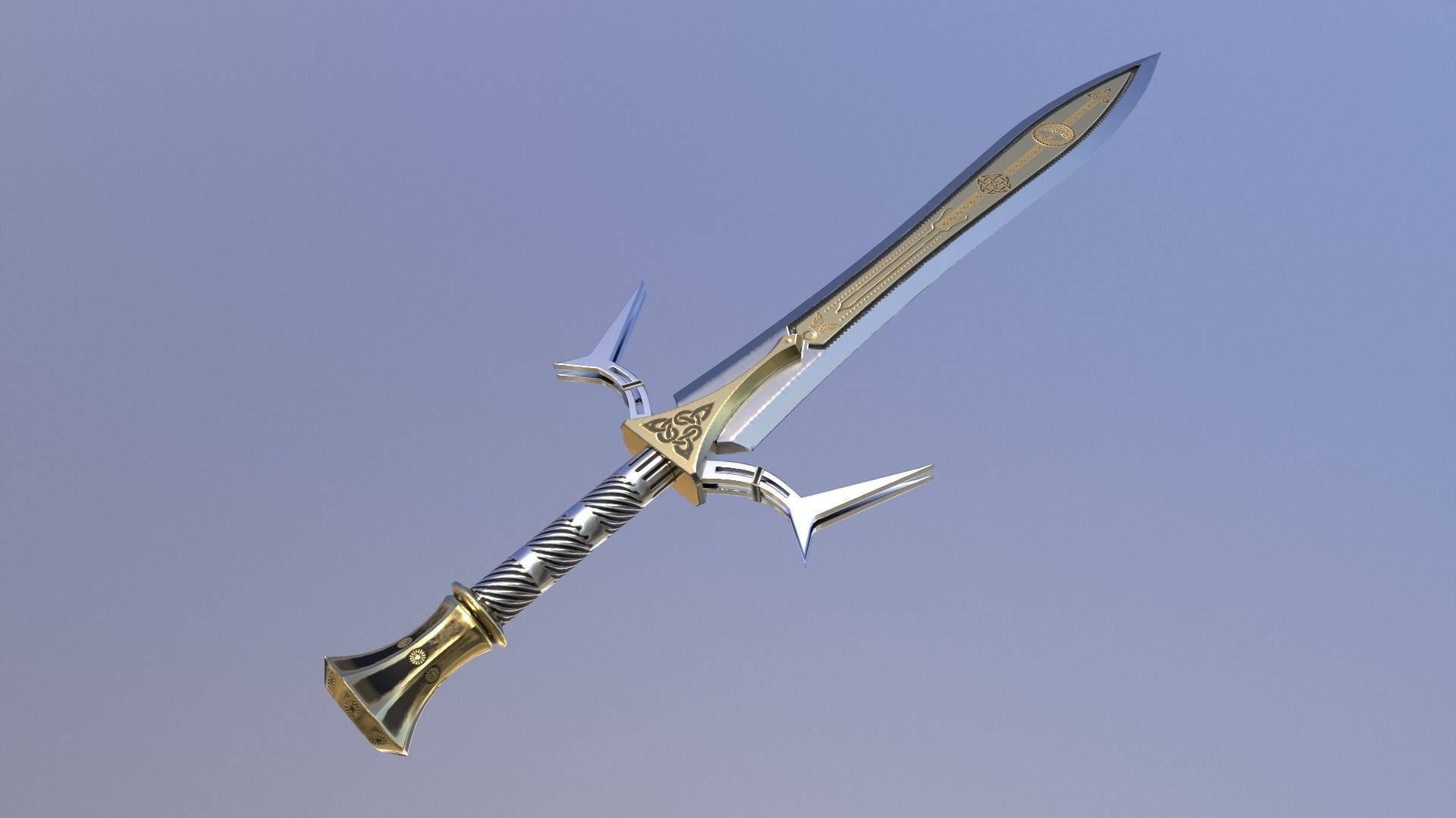 3D model Lowpoly Gameready Fantasy Sword 3D model VR / AR / low-poly ...