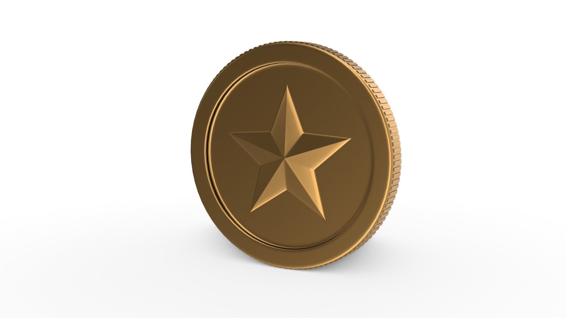 3D model Gold Star Coin VR / AR / low-poly | CGTrader