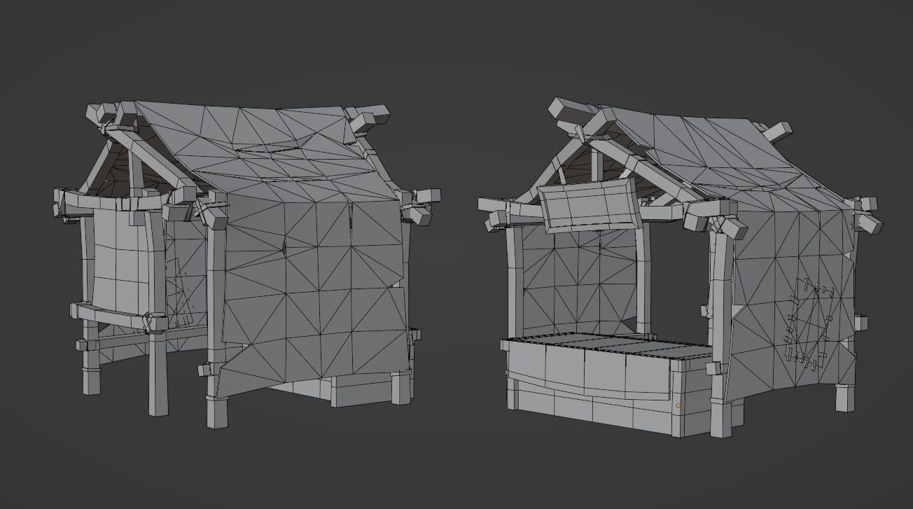 3D model wood stall VR / AR / low-poly | CGTrader
