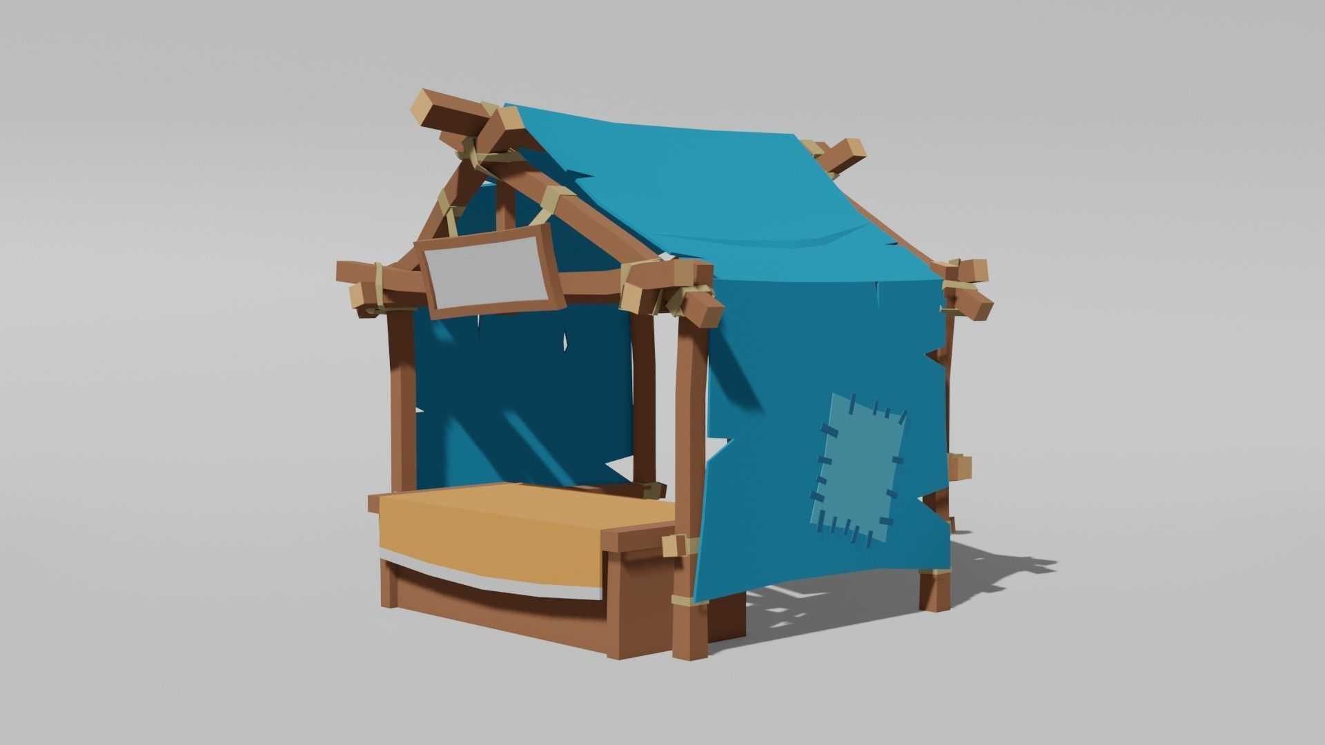 3D model wood stall VR / AR / low-poly | CGTrader