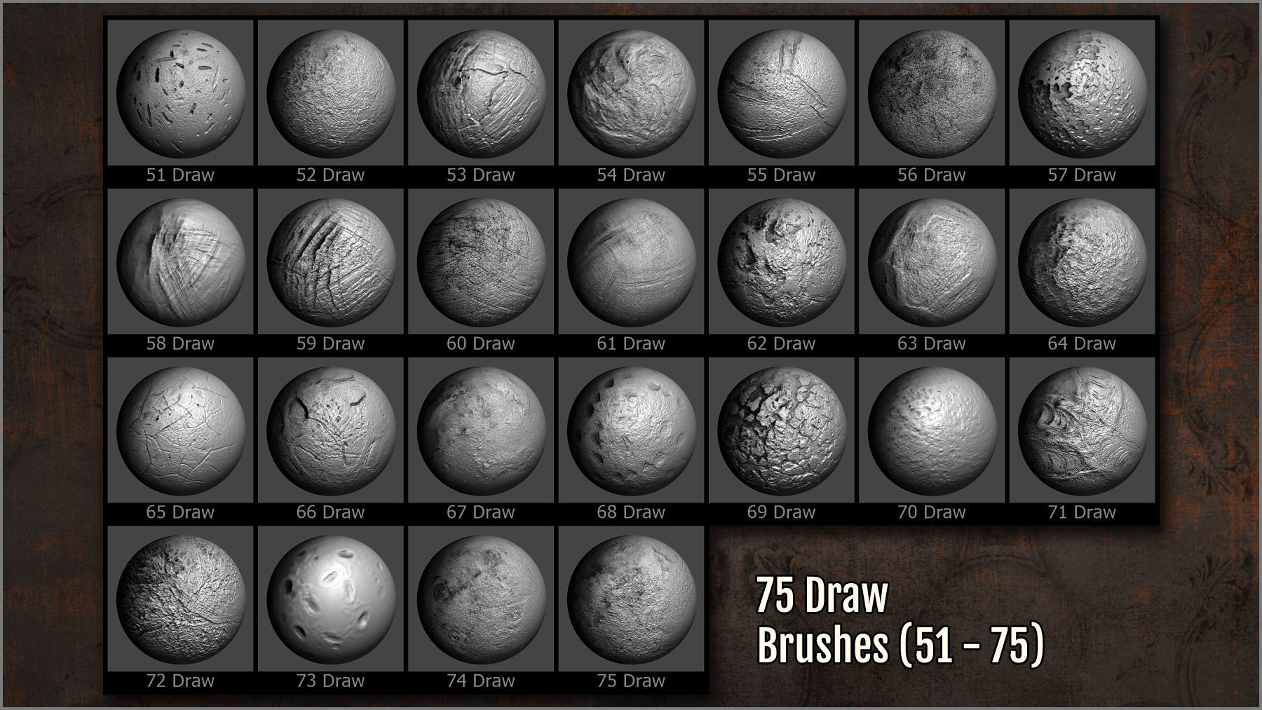 Rust Bumps and Roughness Maker 300 ZBrush brushes and 75 alphas Texture ...
