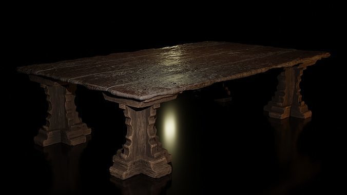 3D model Exquisite Realistic Medieval Table 3D Model VR / AR / low-poly ...