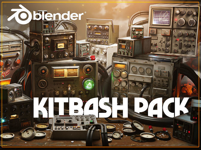 3D model Control Panels Kit-Old radio-Retro computer-Kitbash Pack VR ...