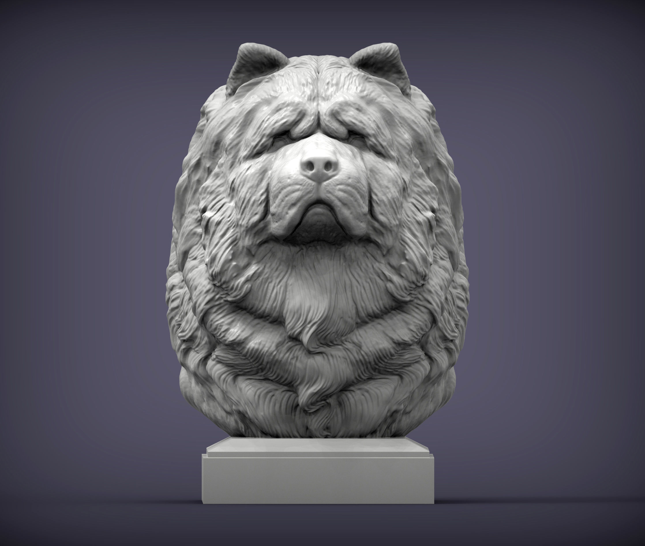 Chow Chow bust 3D model 3D printable | CGTrader