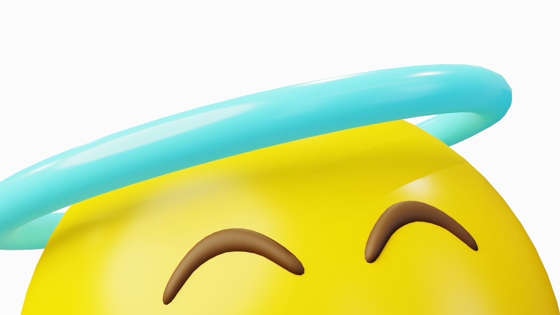 Smile Angelic Halo yellow ball Emoji or Smiley 3D model | CGTrader