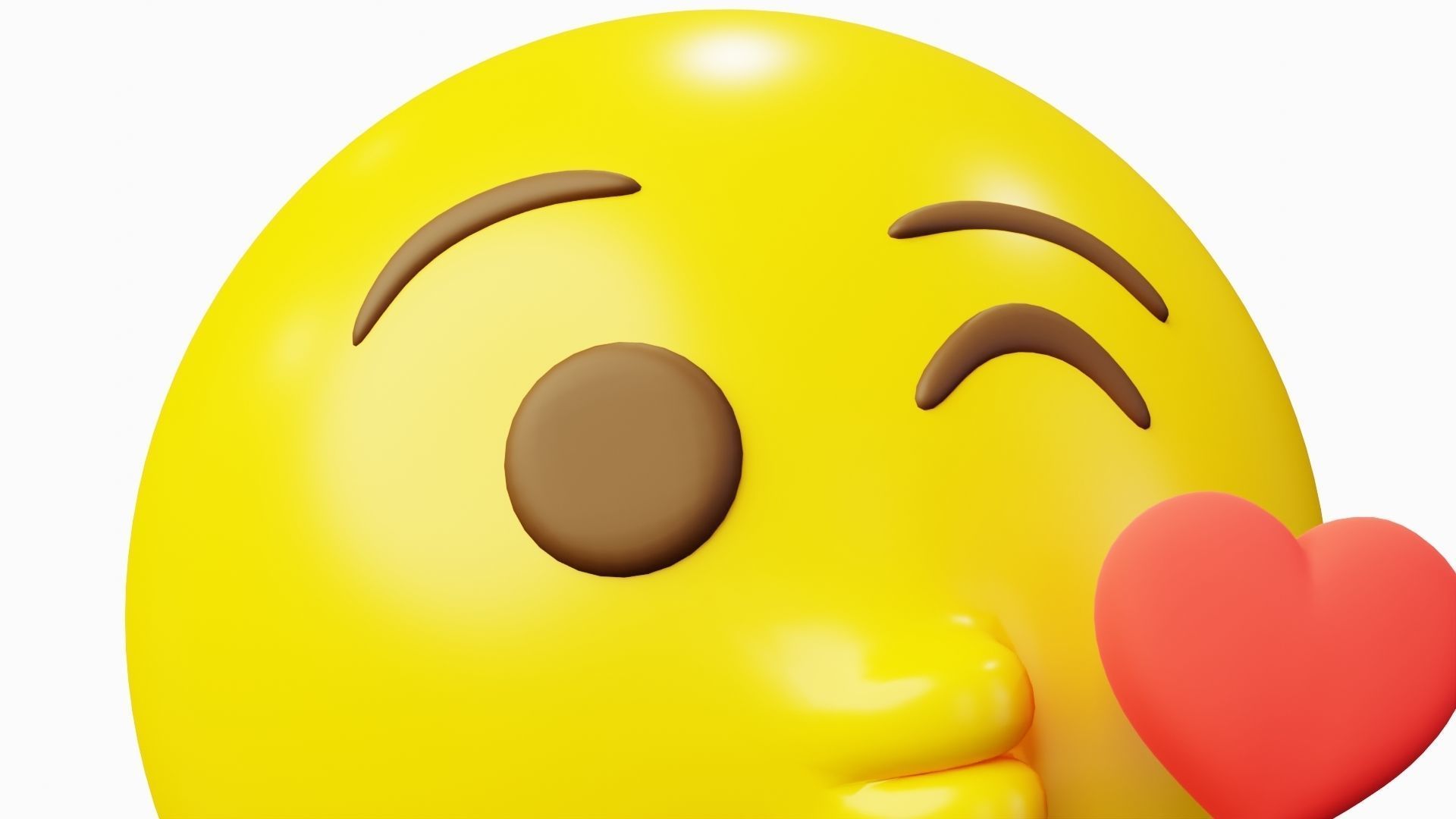 Blow a Kiss Emoticon Emoji or Smiley 3D model | CGTrader