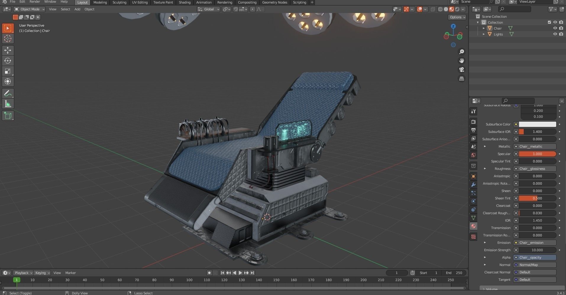 3D model Sci-fi Medical Lab Chair VR / AR / low-poly | CGTrader