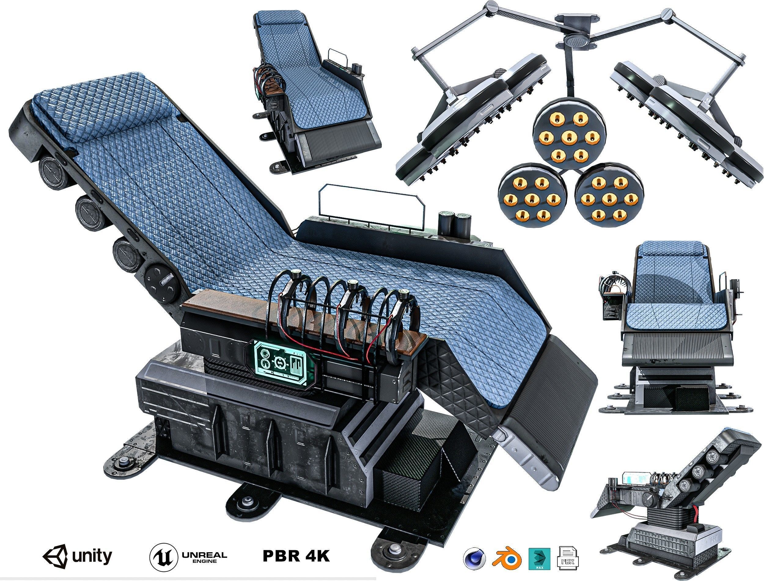3D model Sci-fi Medical Lab Chair VR / AR / low-poly | CGTrader