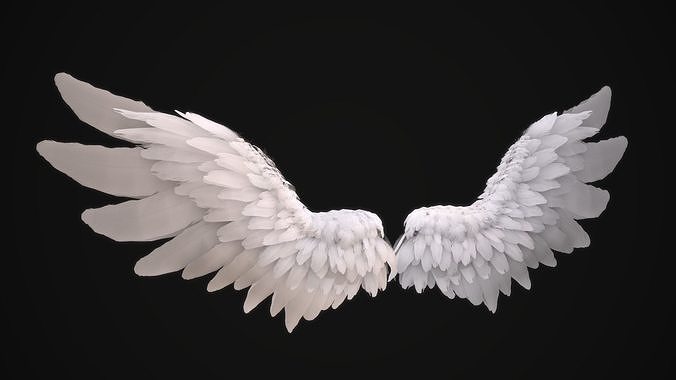 3D model White Angel Wings - Animated - Rigged - Low-poly VR / AR / low ...