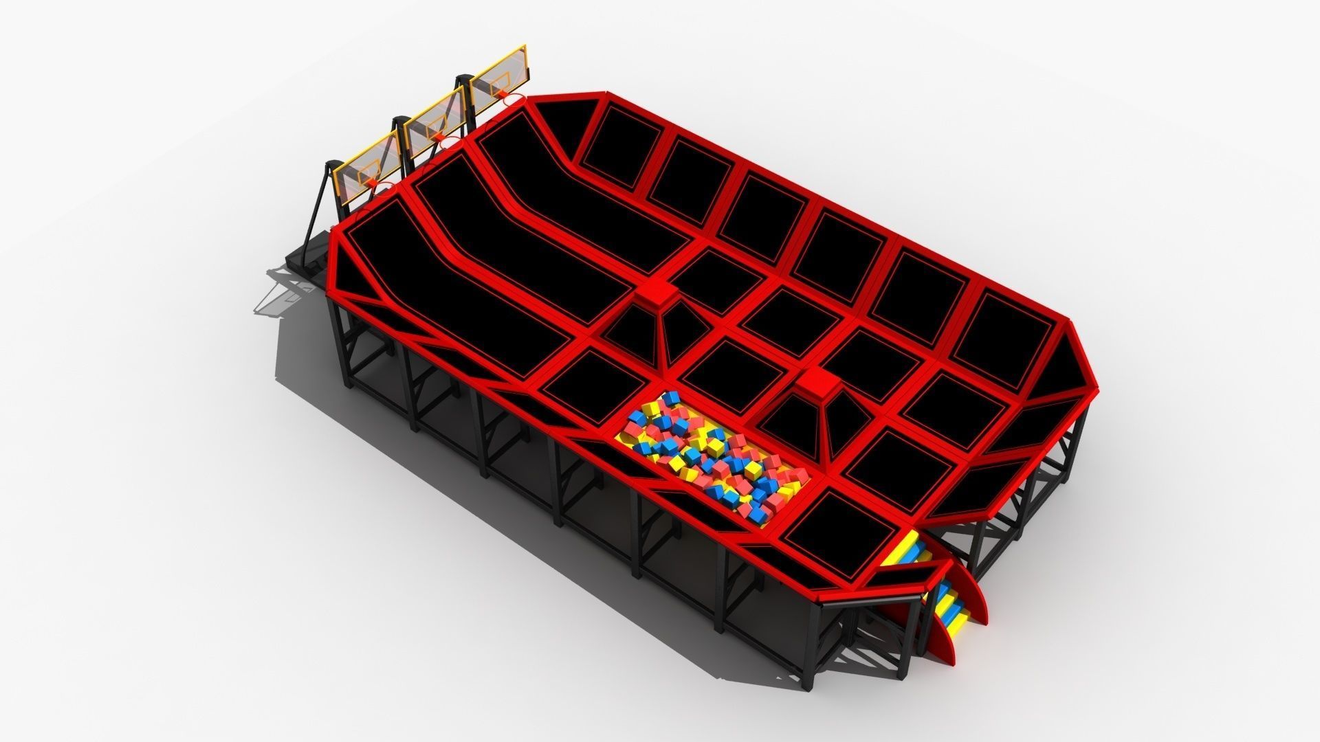 Indoor Trampoline Playground 3D model | CGTrader