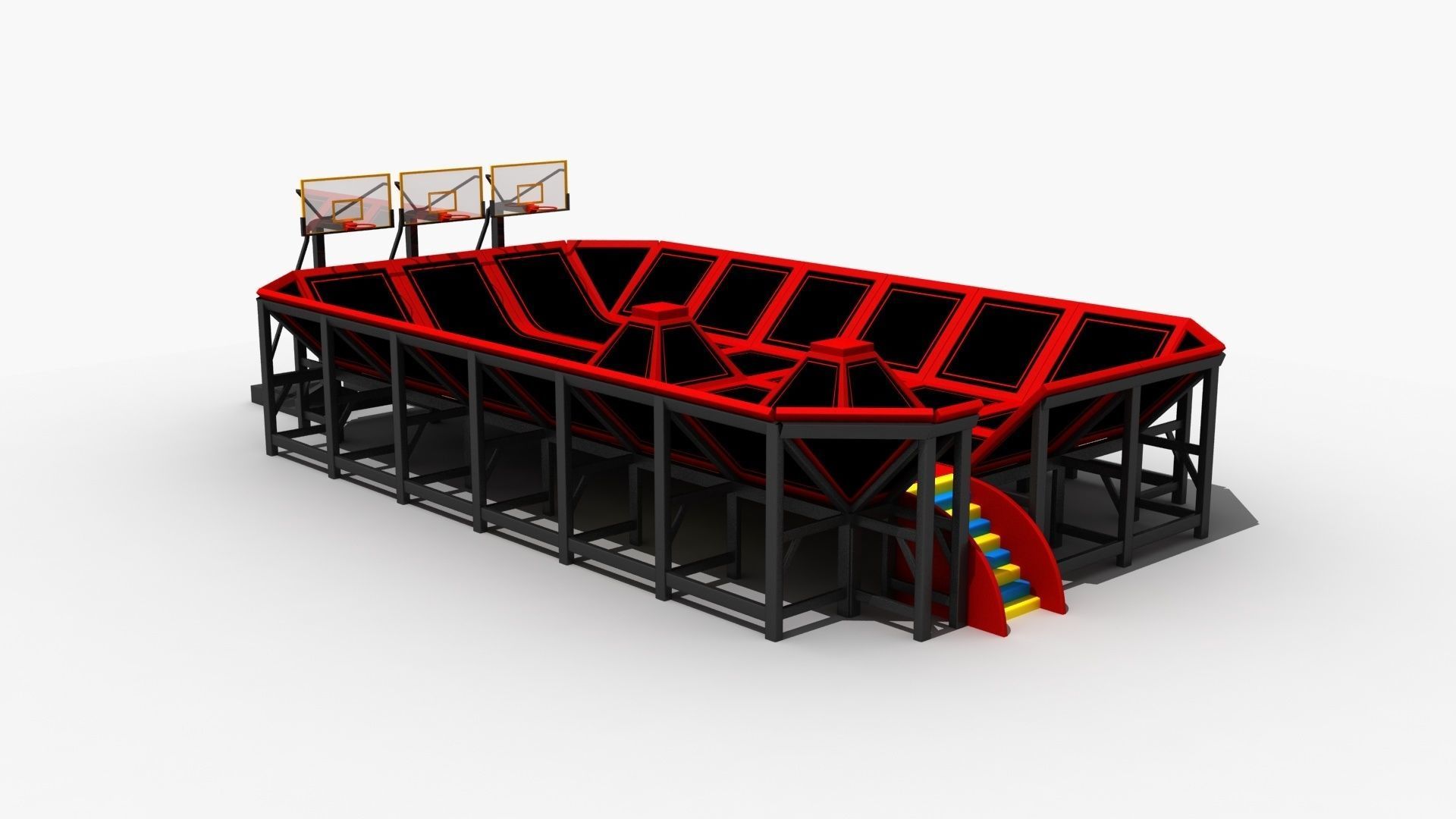Indoor Trampoline Playground 3D model | CGTrader