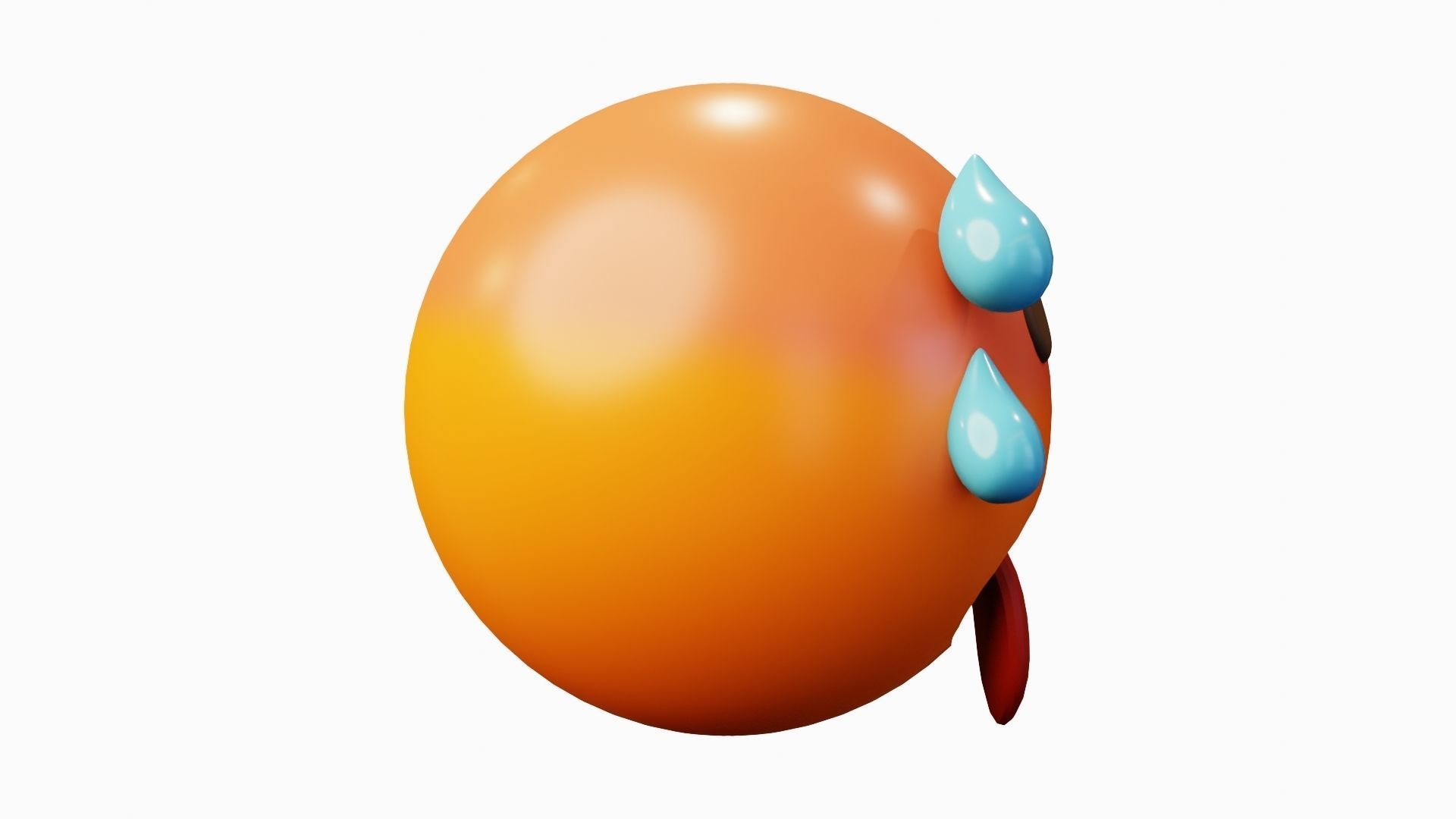 Overheated Face Emoticon Emoji or Smiley 3D model | CGTrader