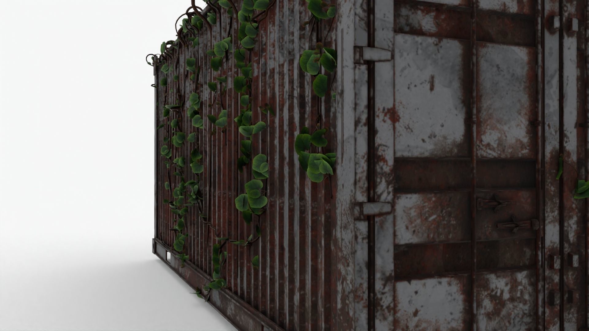 3D model Old Rusty Shipping Container with Ivy VR / AR / low-poly ...