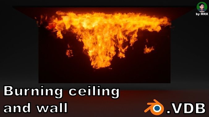 Burning ceiling and wall vdb 3D model animated | CGTrader