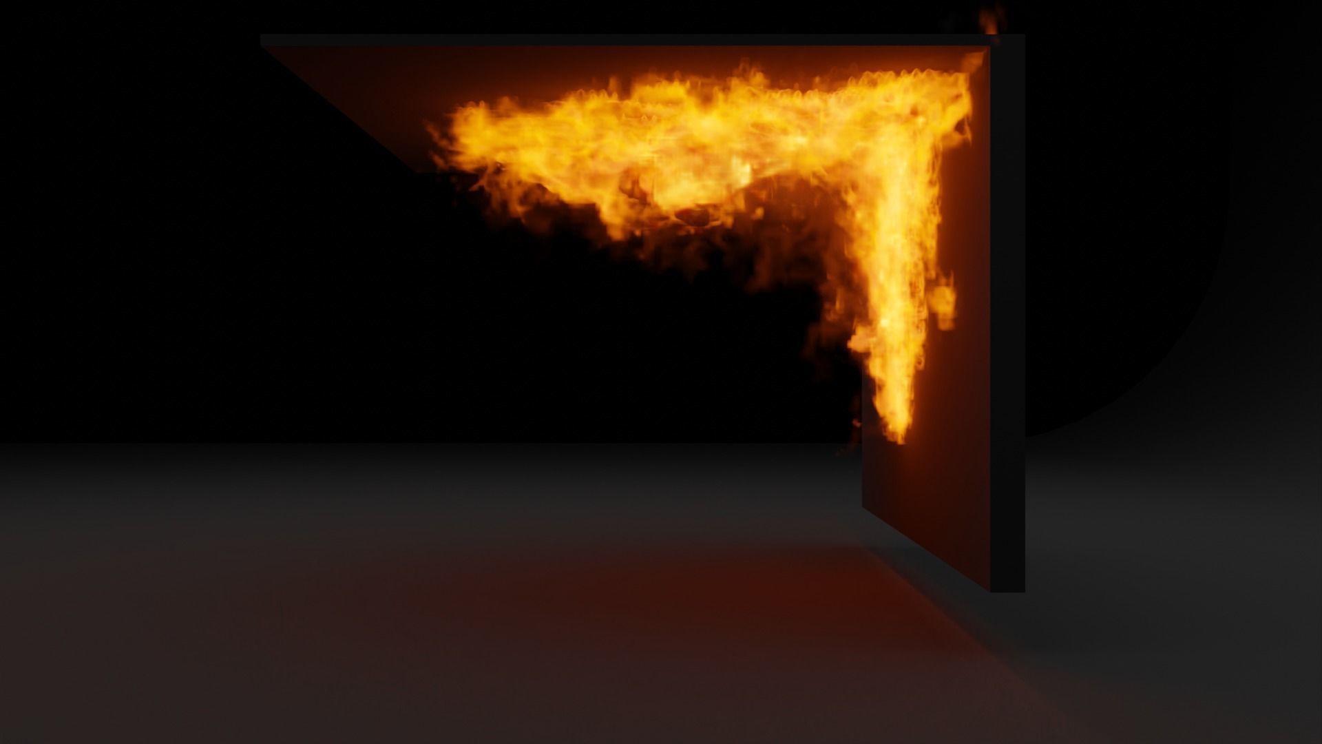 Burning ceiling and wall vdb 3D model animated | CGTrader