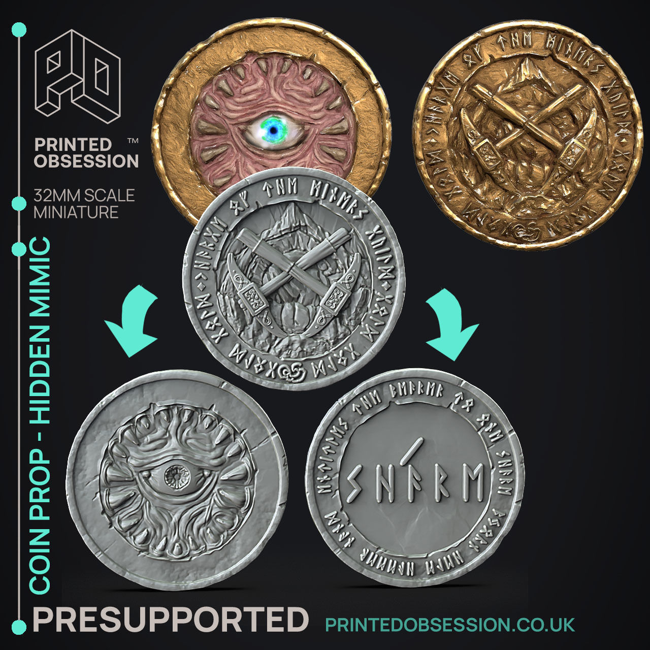 Coin Prop - 3D Printable TTRPG - PRESUPPORTED - 32mm Scale 3D model 3D ...