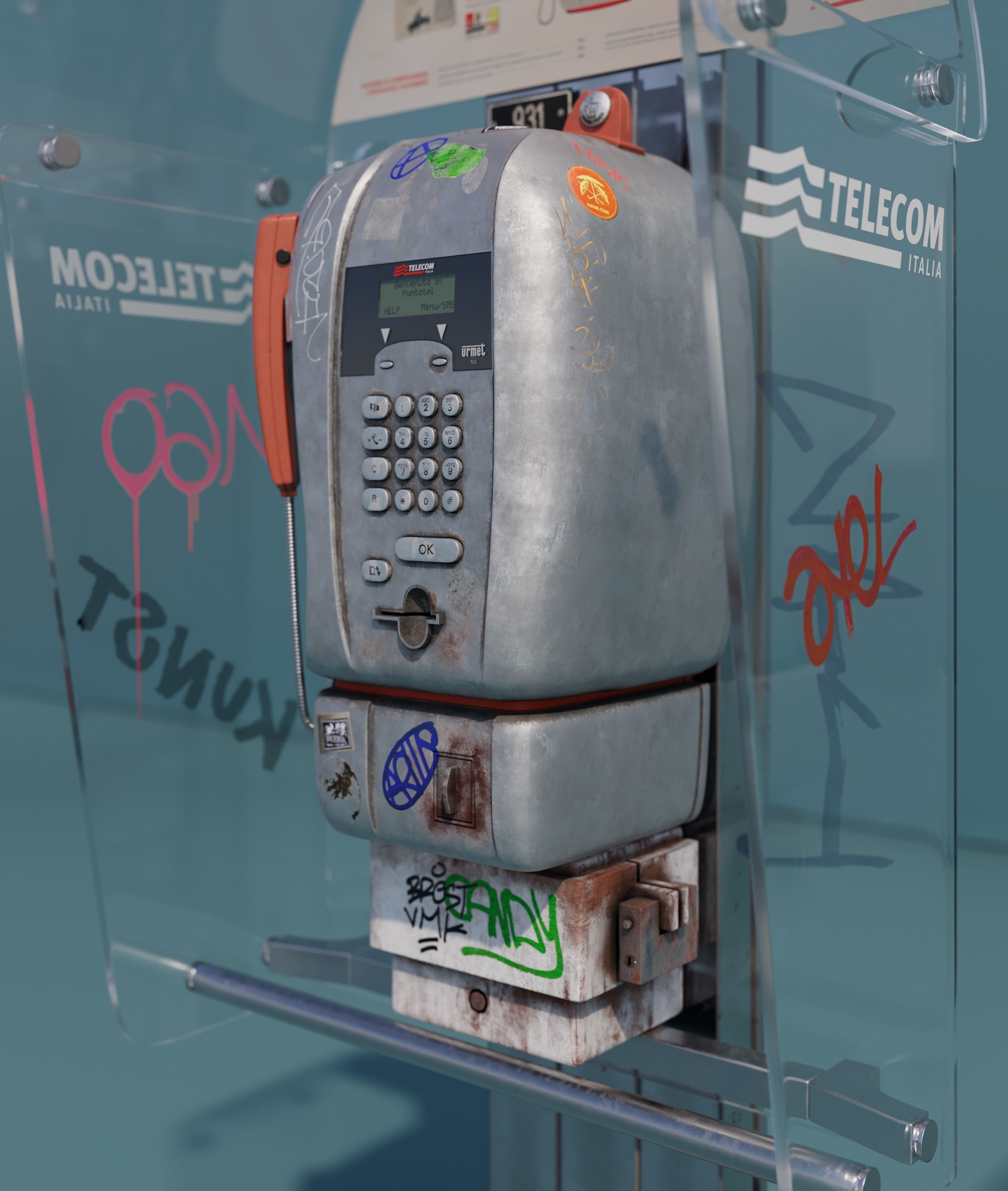 Public Phone for Cinema 4D and Corona 3D model | CGTrader