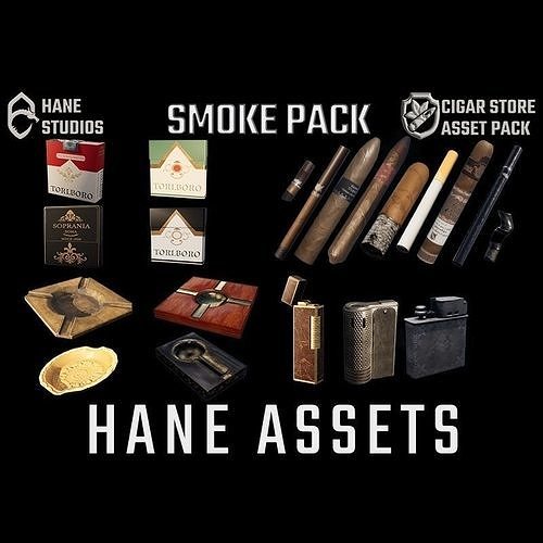 3D model Smoke Pack - Cigars Cigarettes Ashtrays and Zippo - 20 Model ...