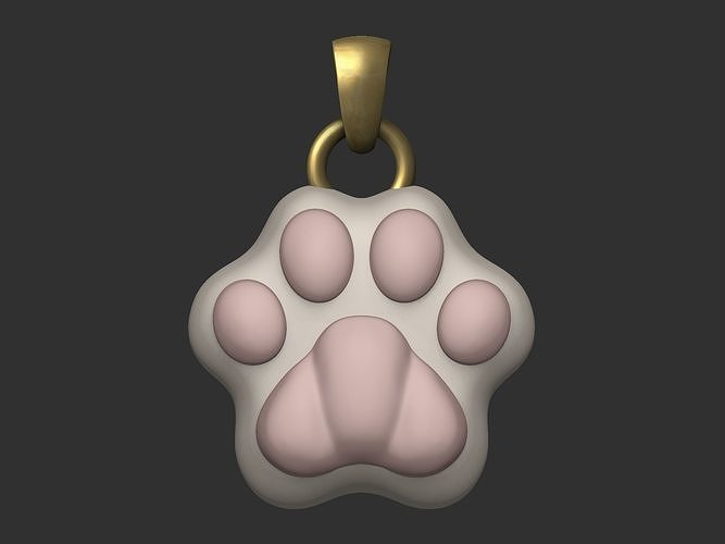 Pendant Cat Paw 3D model 3D printable | CGTrader