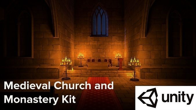 3D model Medieval Church and Monastery Kit VR / AR / low-poly | CGTrader