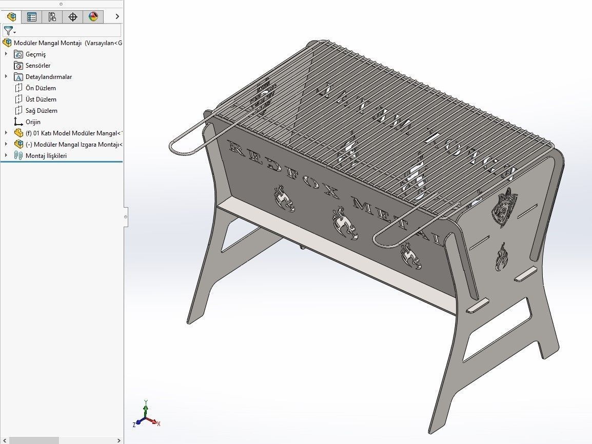 Foldable Grill 3D model animated | CGTrader