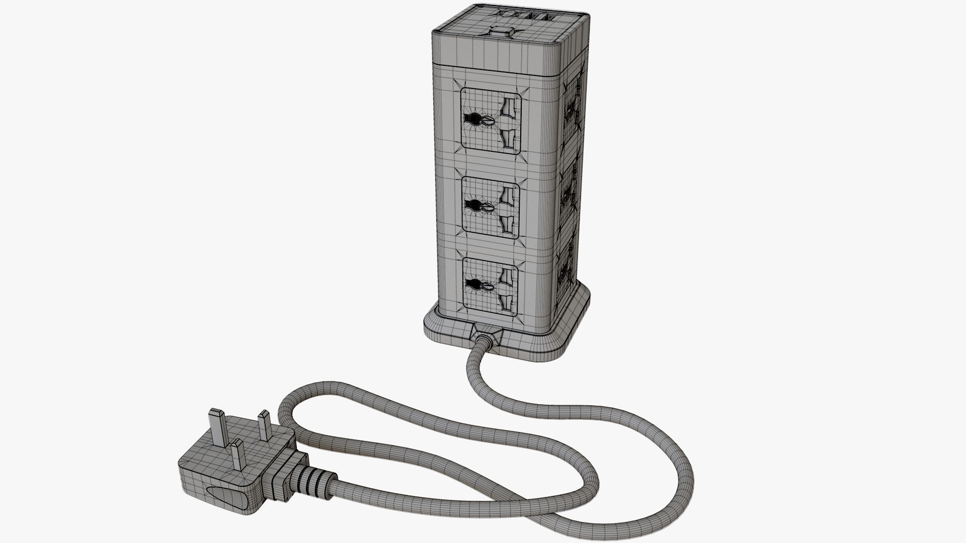 12-Way Tower Extension Lead 3D model | CGTrader