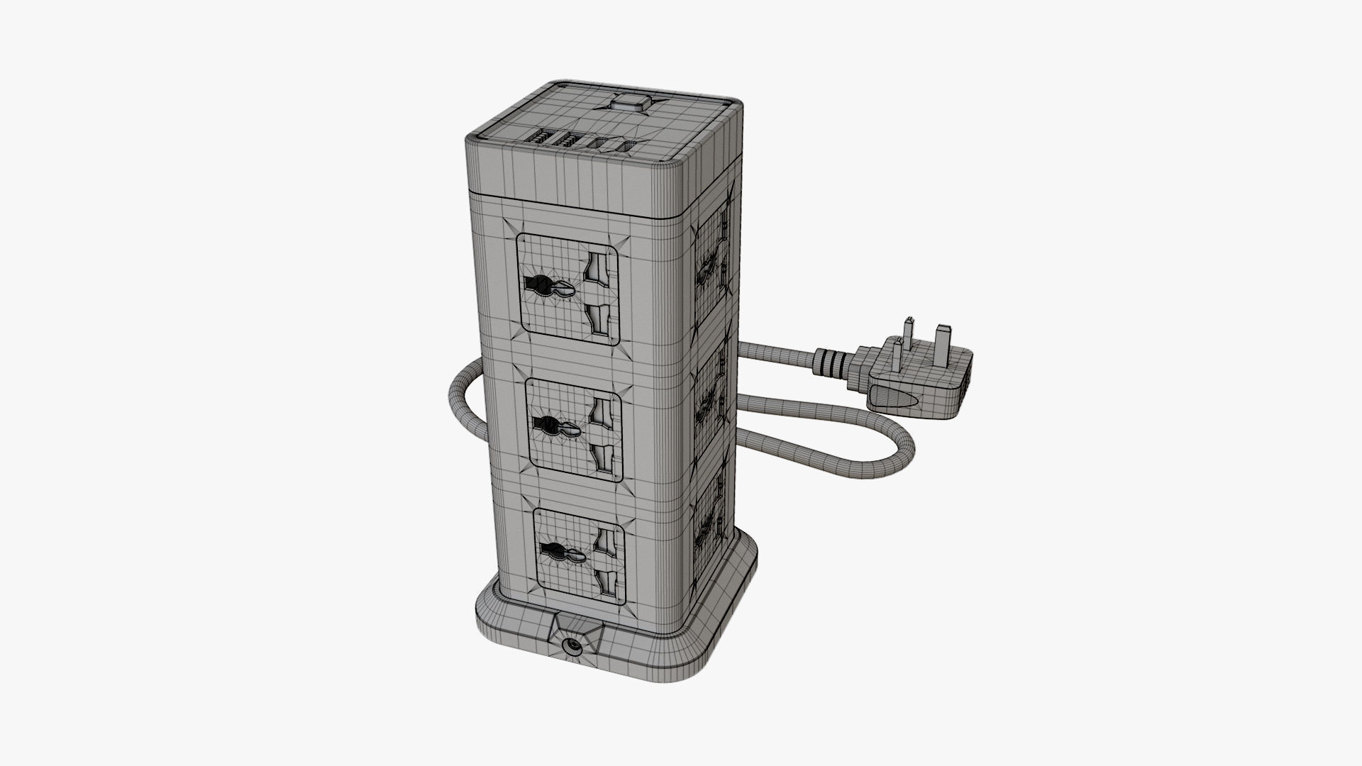 12-Way Tower Extension Lead 3D model | CGTrader