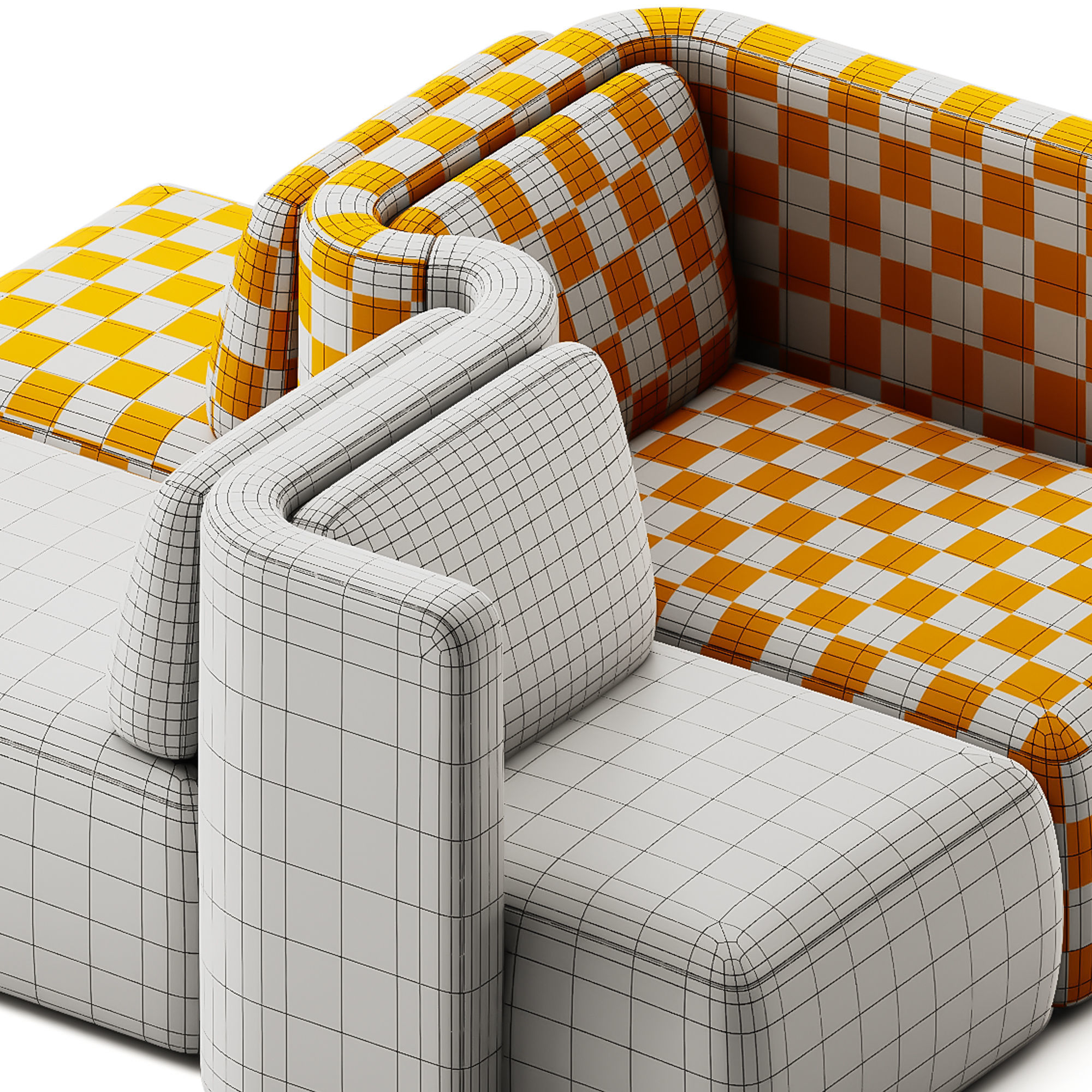 Saba Italia GALA Modular fabric sofa Composition 2 3D model | CGTrader