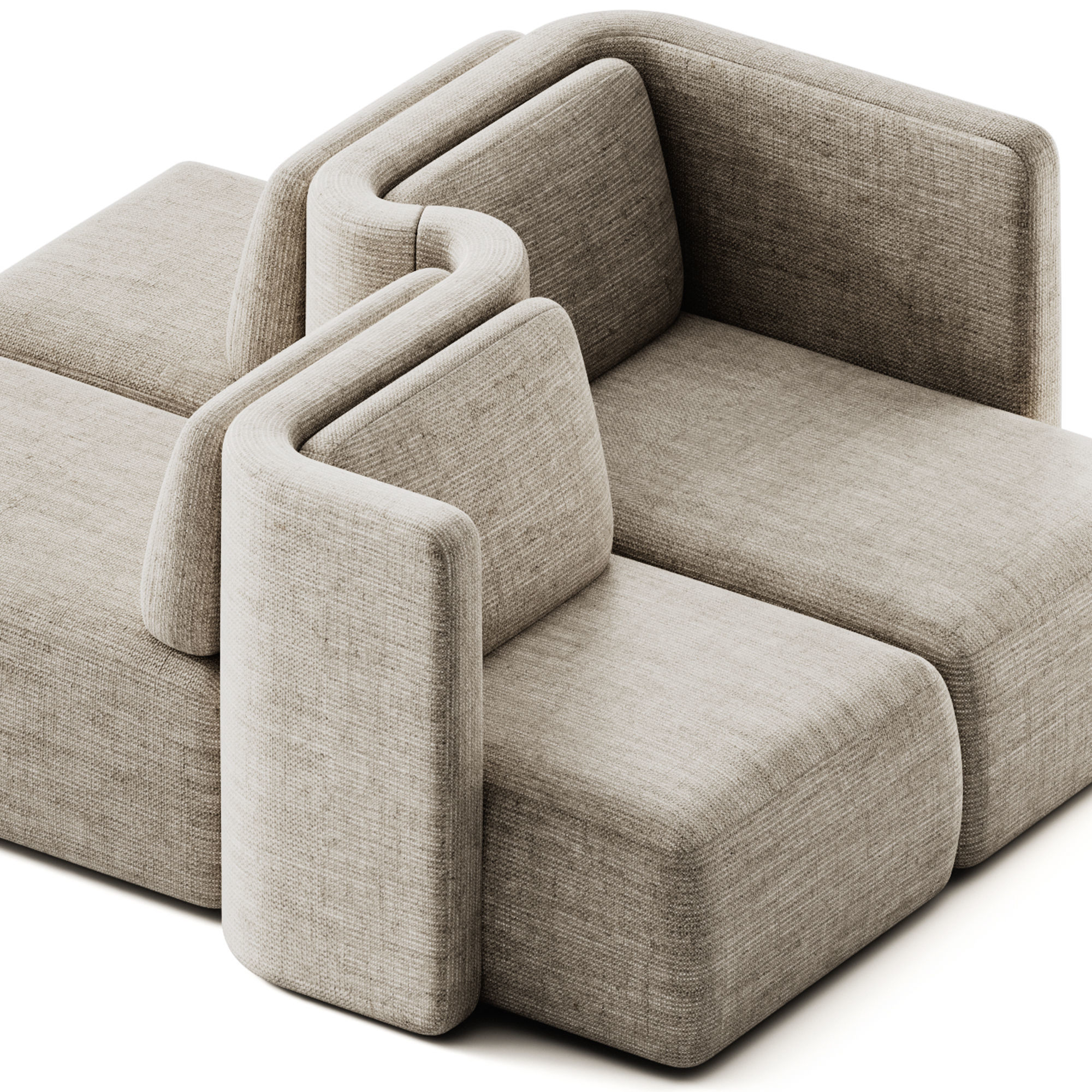 Saba Italia GALA Modular fabric sofa Composition 2 3D model | CGTrader
