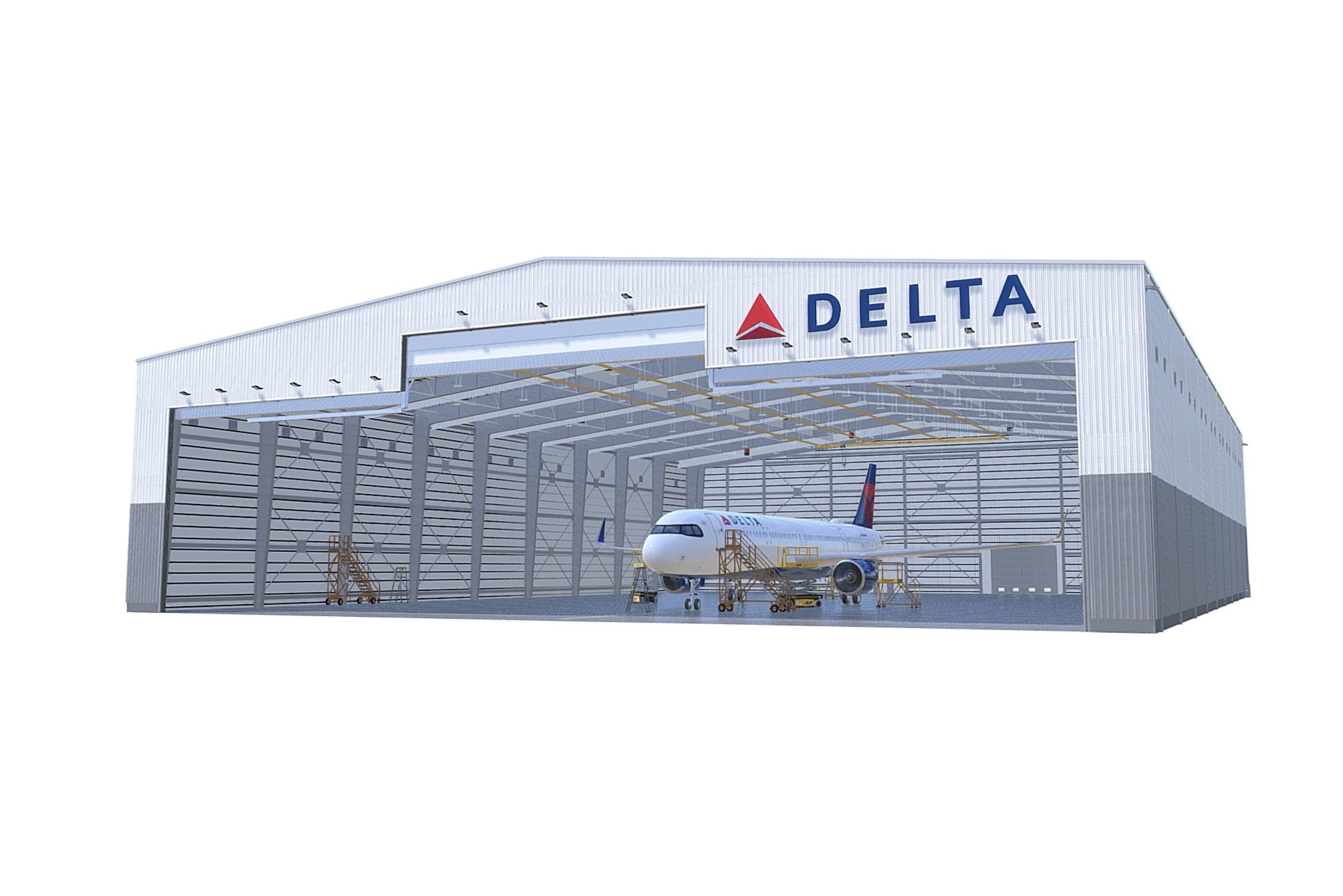 3D model Delta Airlines Maintenance Hangar A321Neo VR / AR / low-poly ...