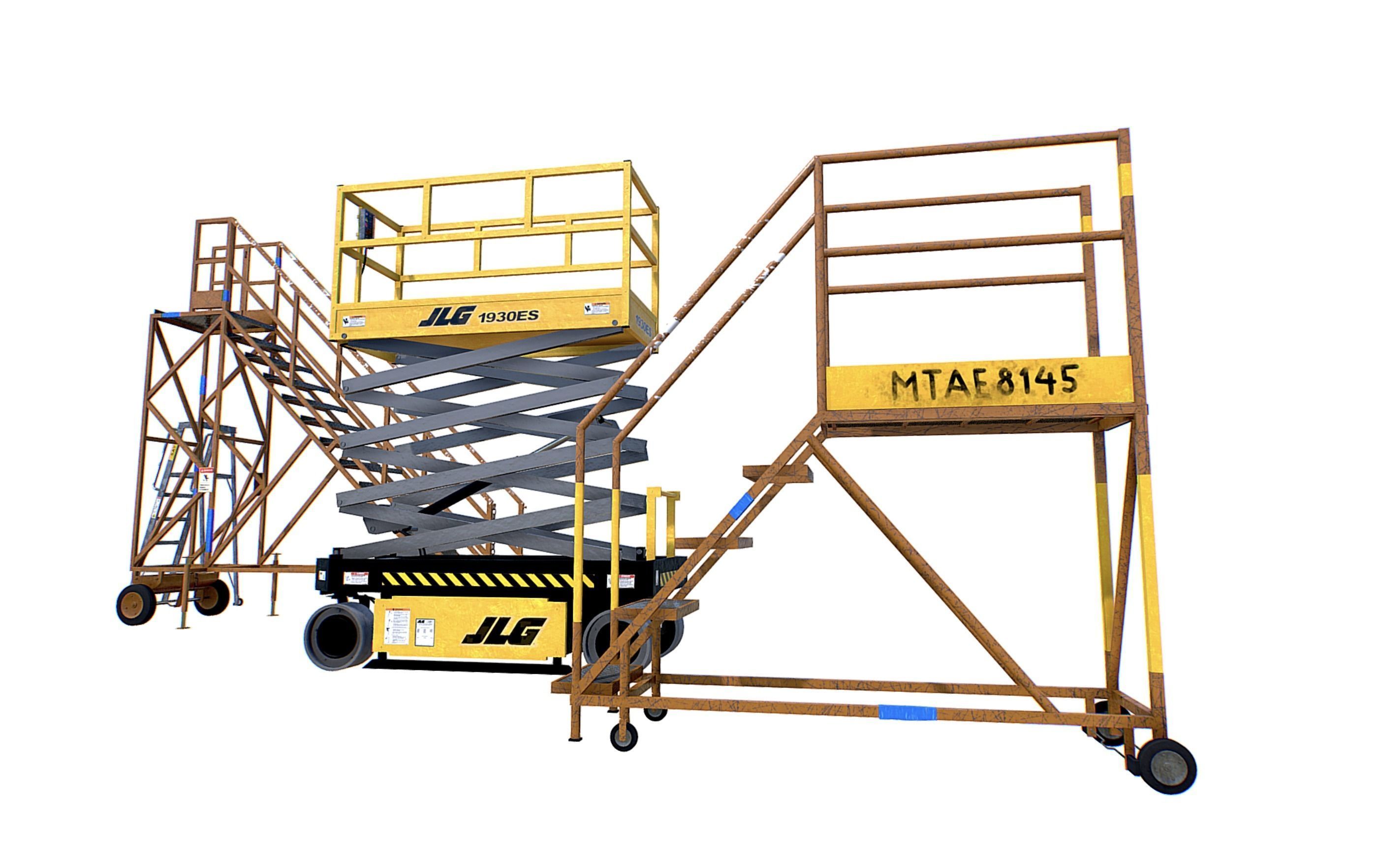 3D model Aircraft Maintenance Ladders Collection VR / AR / low-poly ...