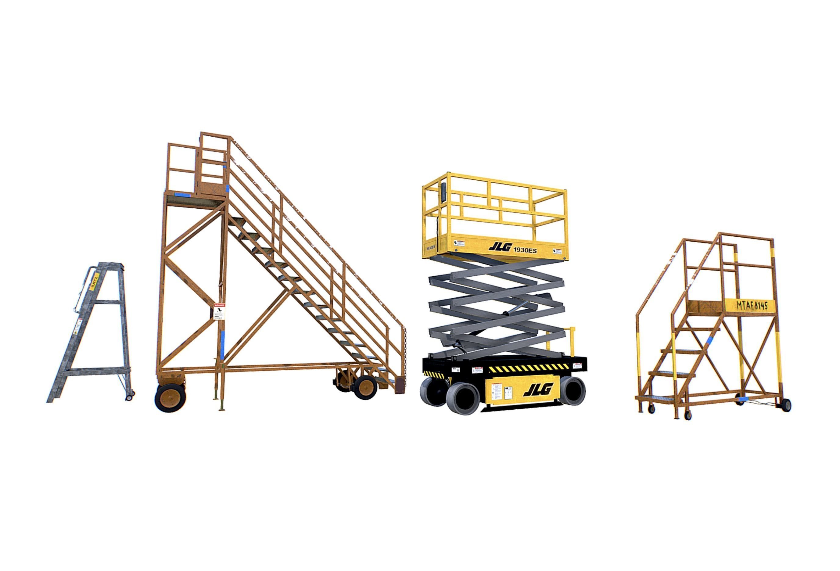 3D model Aircraft Maintenance Ladders Collection VR / AR / low-poly ...