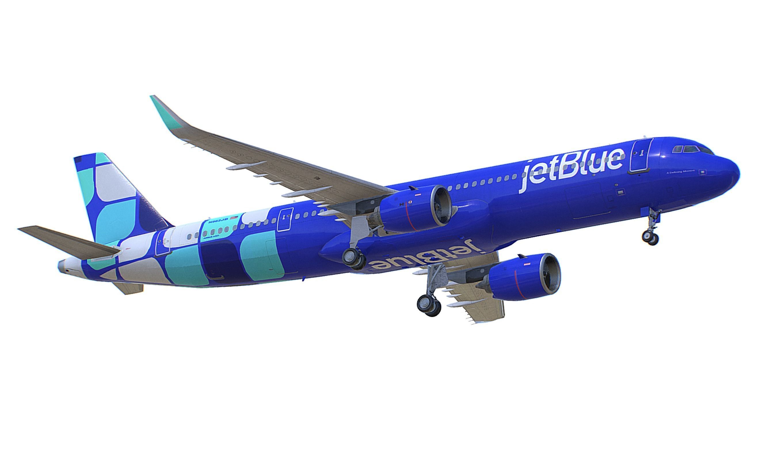3D model Airbus A321neo jetBlue Airways New Livery VR / AR / low-poly ...
