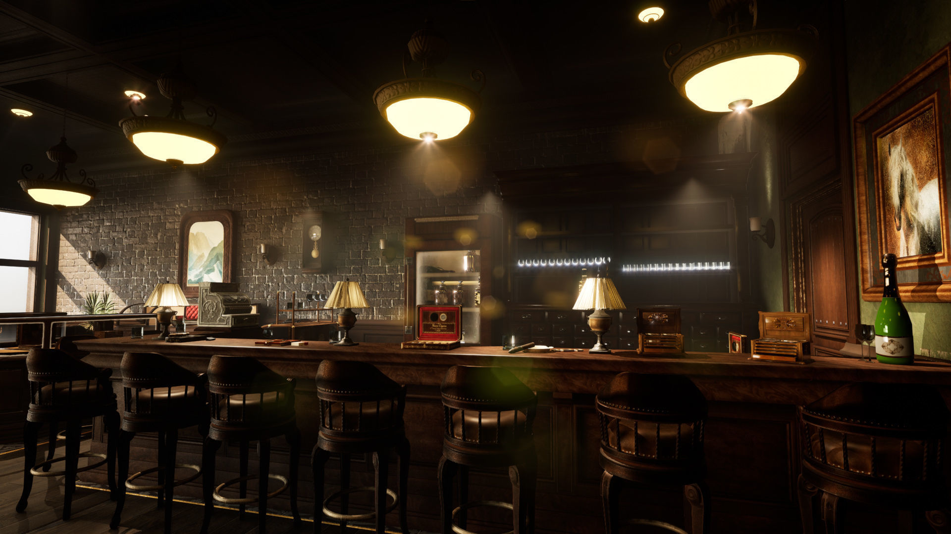 3D Model Collection Cigar Store Pub Environment - Asset Pack VR / AR ...