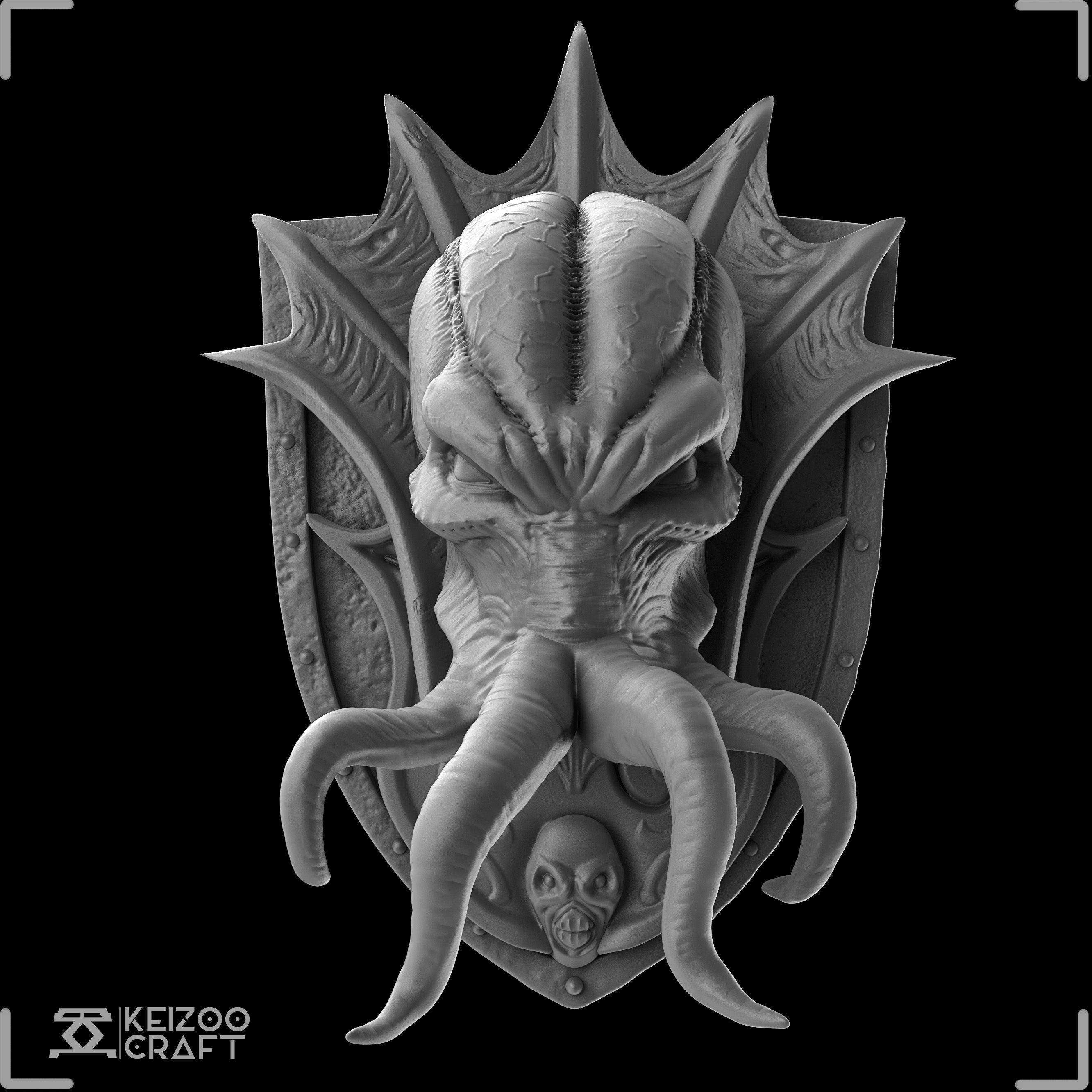 MIND FLAYER-BALDUR GATE 3-MIND FLAYER STATUE-STL 3D model 3D printable ...