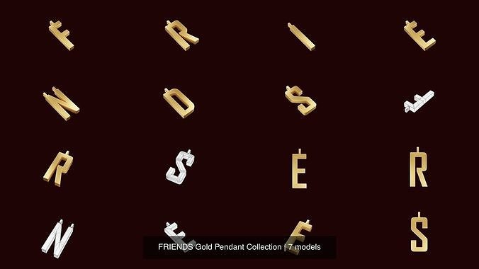 FRIENDS Gold Pendant Collection 3D printable | CGTrader