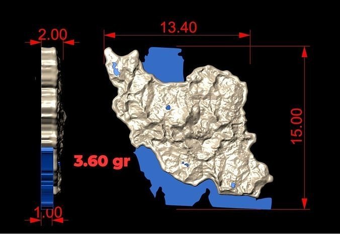iran map 3D model 3D printable | CGTrader