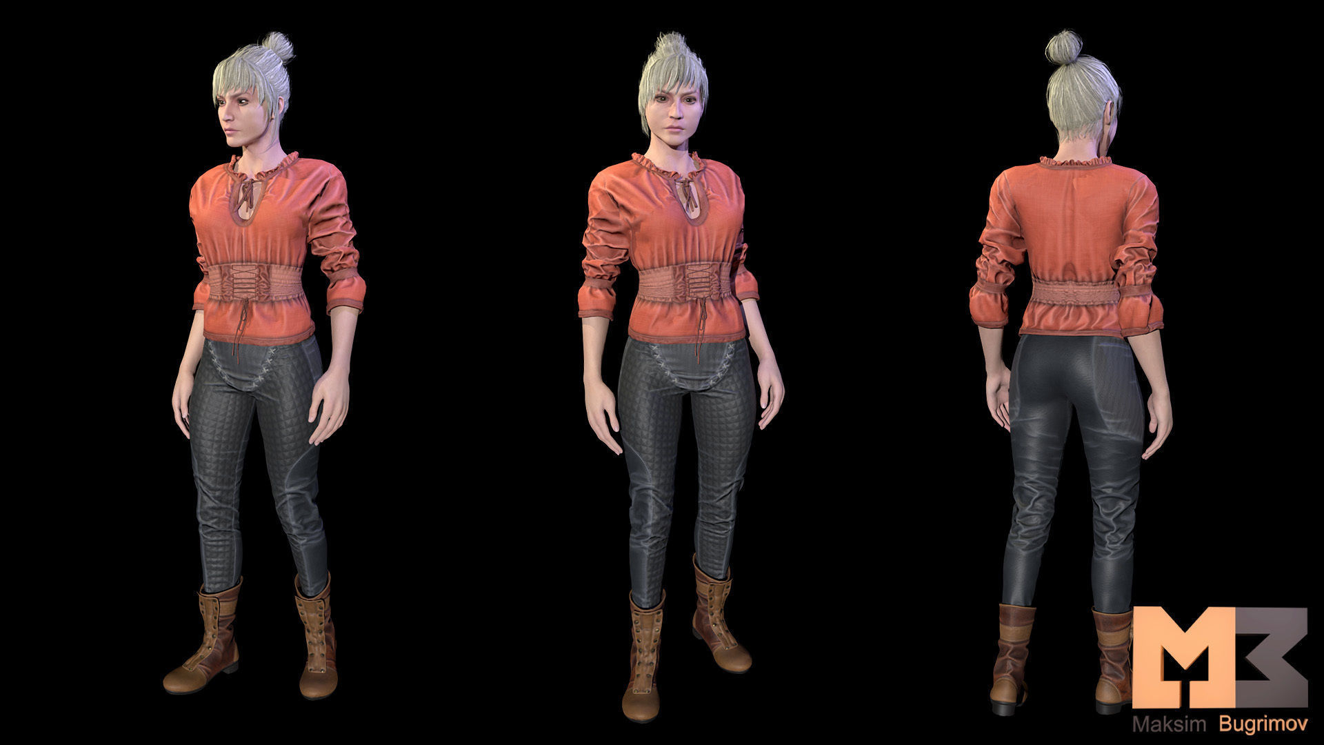 3D model NPC Characters Female Pack VR / AR / low-poly | CGTrader