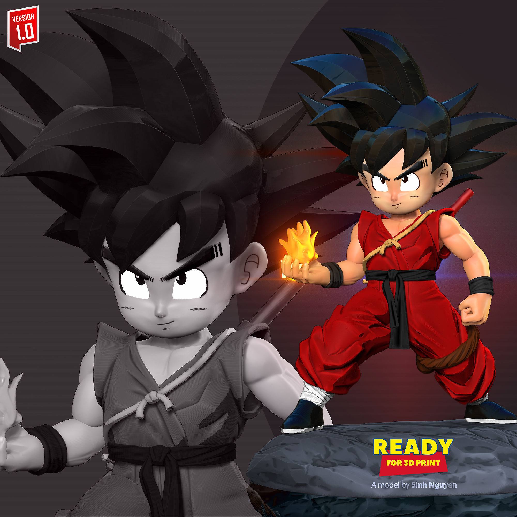 Young Son Goku - Ready to fight 3D model 3D printable | CGTrader