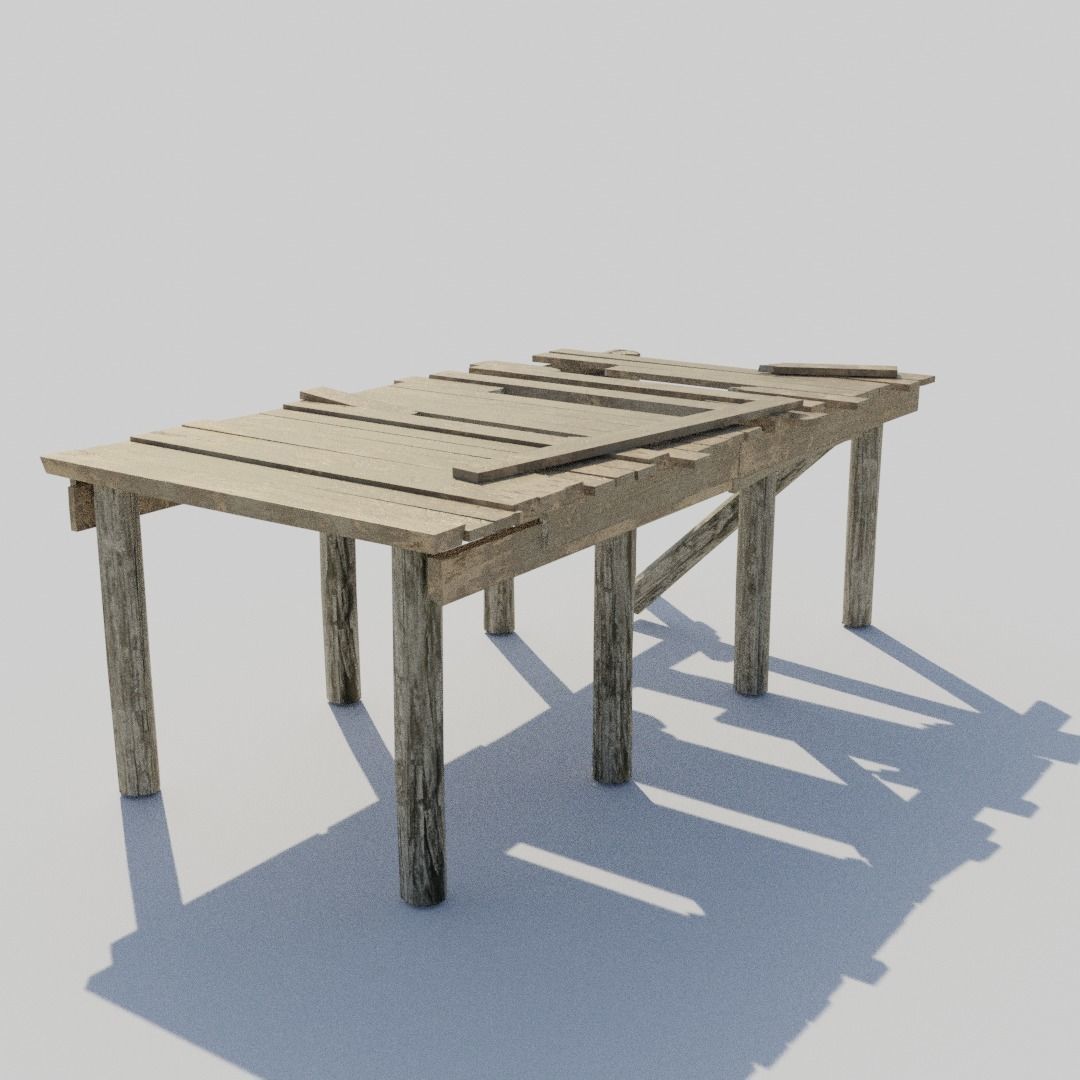 3D model Old Broken Wooden Platform VR / AR / low-poly | CGTrader