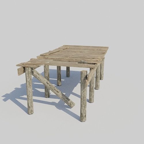 3D model Old Broken Wooden Platform VR / AR / low-poly | CGTrader