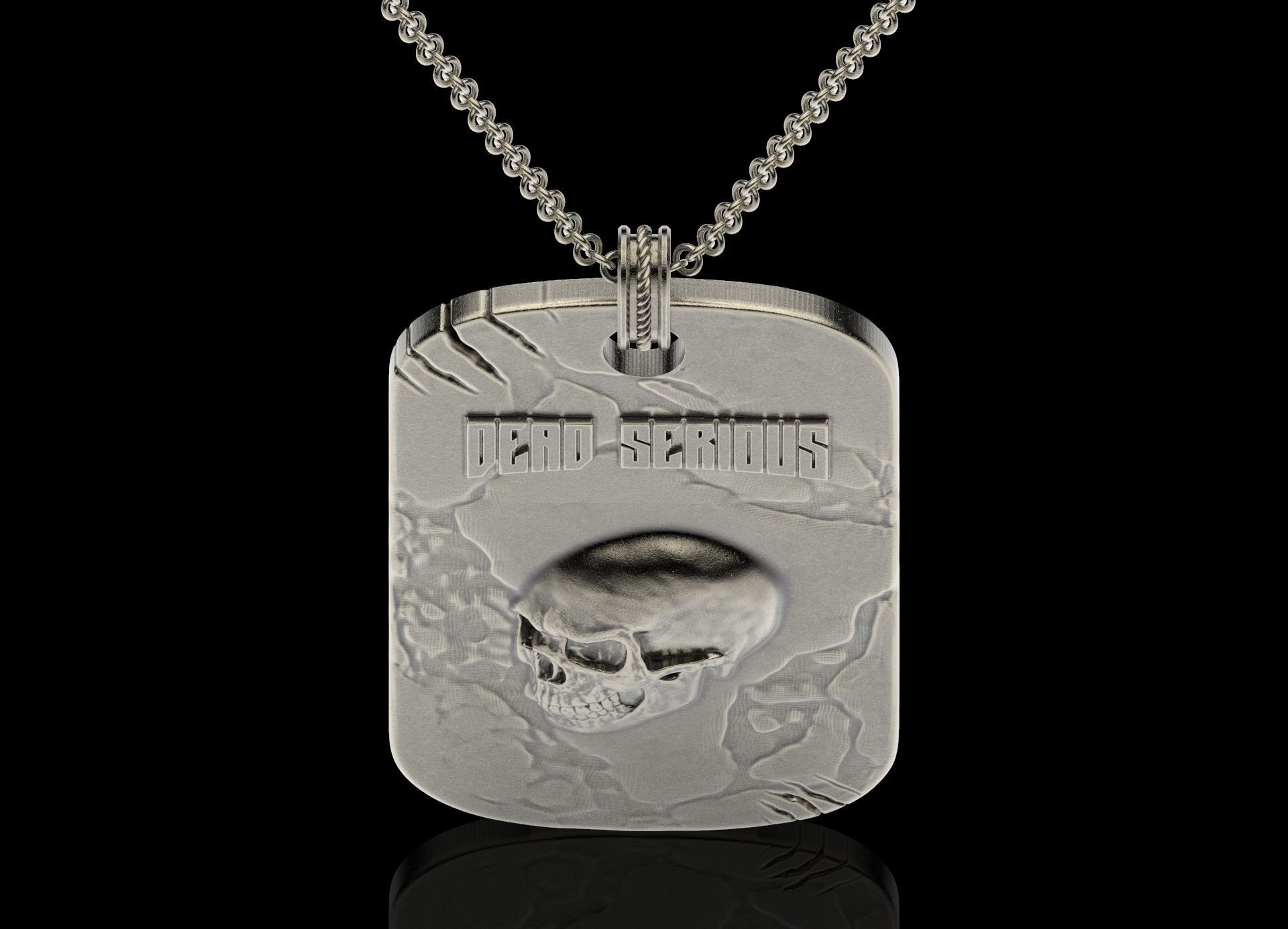 Dead Serious Skull Pendant 3D Print Model 3D model 3D printable | CGTrader