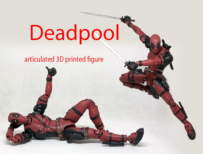 Deadpool articulated action figure 3D model 3D printable | CGTrader