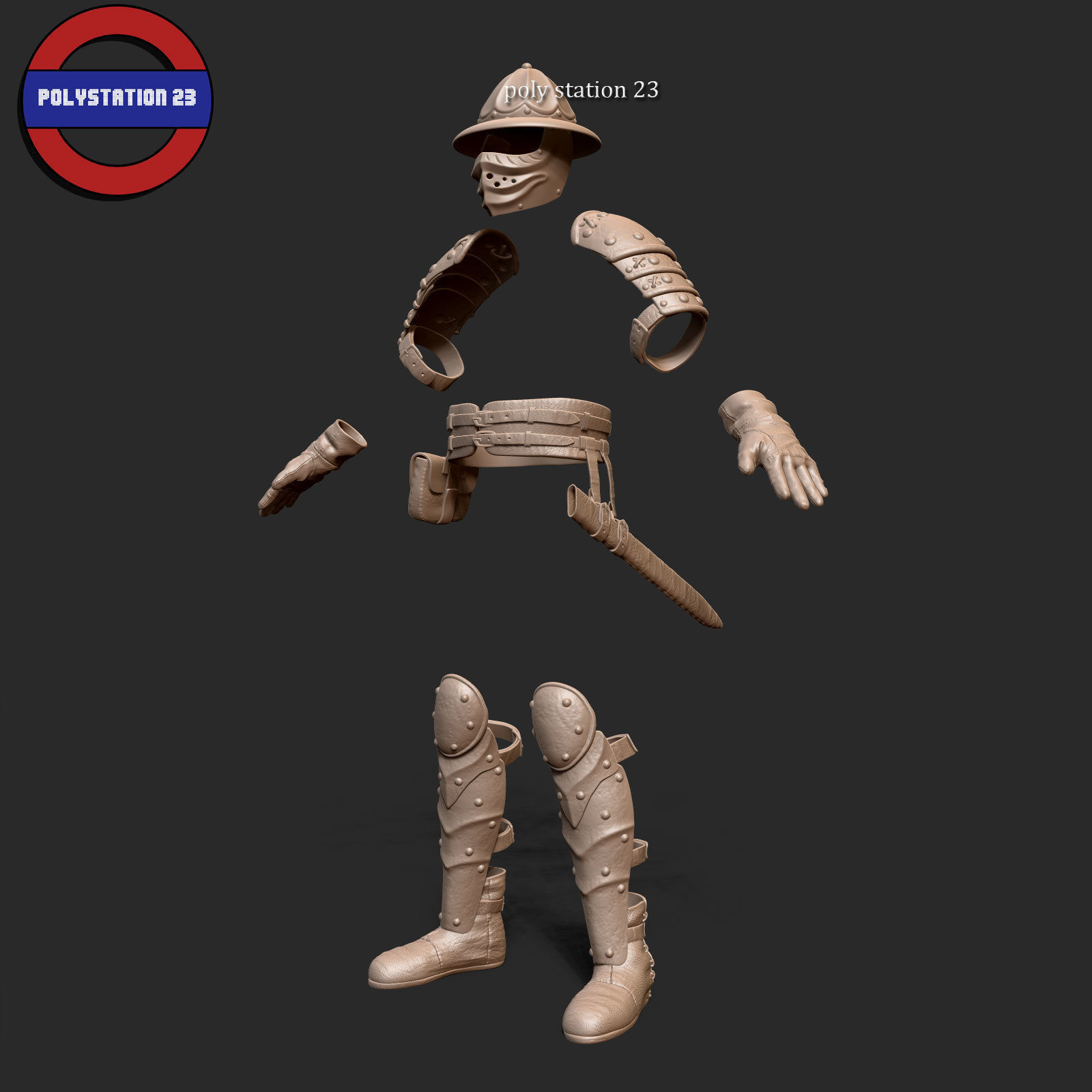 Fantasy armour ancient medieval v1 highpoly zbrush 3D model | CGTrader