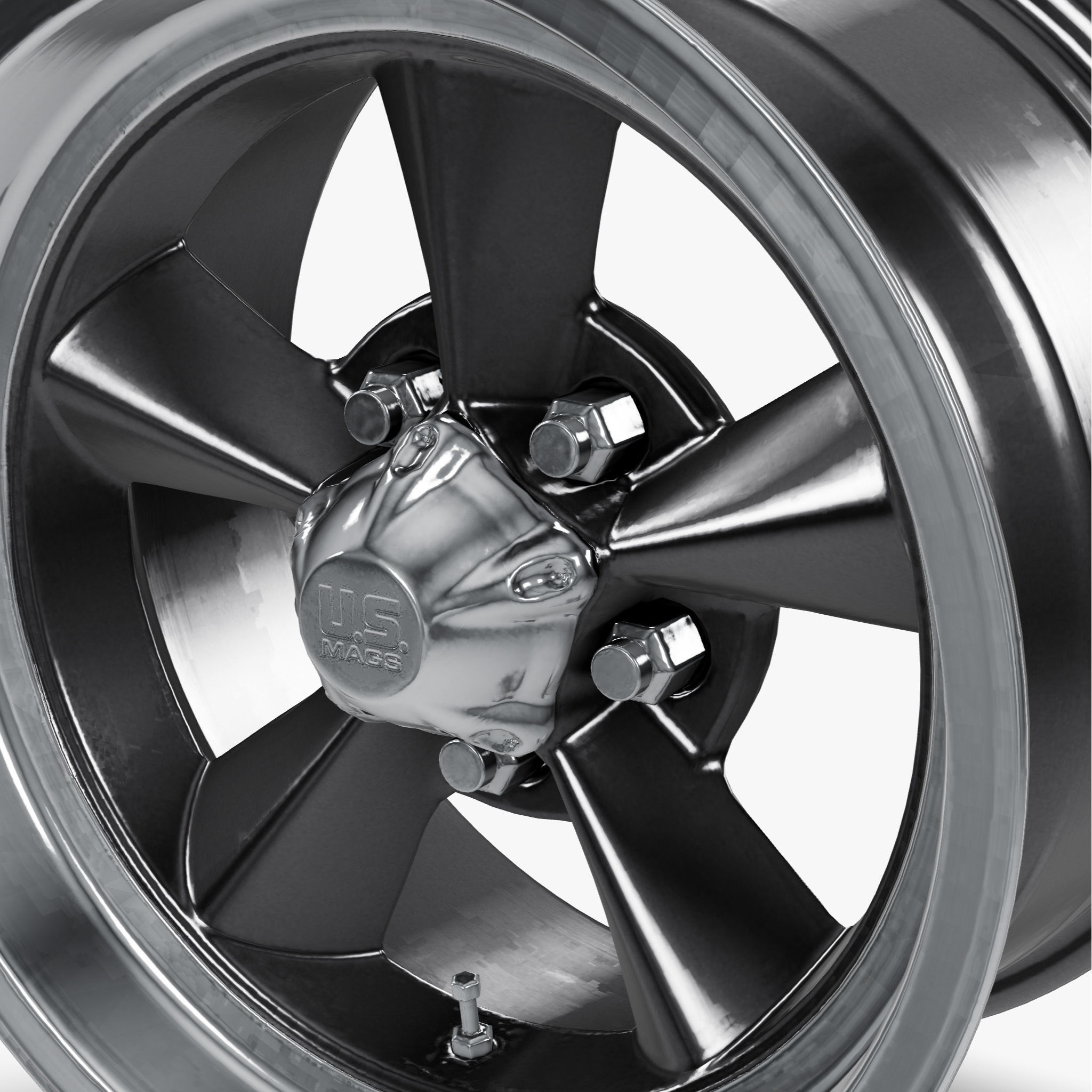 US Mags Standard Wheel Textured Gray 3D model | CGTrader