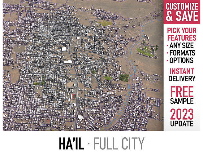 3D model Hail - 3D City Model VR / AR / low-poly | CGTrader